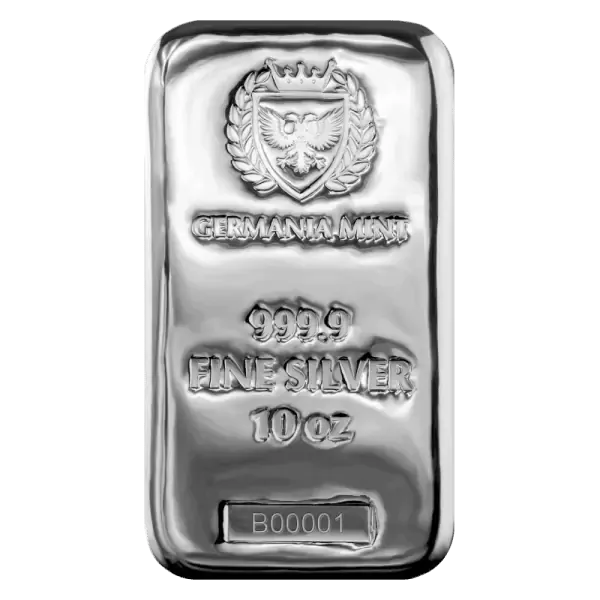 10oz Silver Cast Bar - Germania Mint