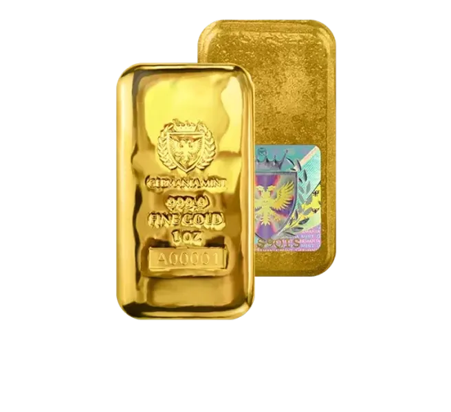 1oz Gold Bar - Germania Mint - Cast Bar